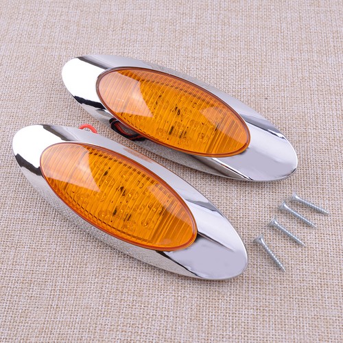 4x Amber Thin Side LED Clearance Marker Lights For Car Truck Trailer ...