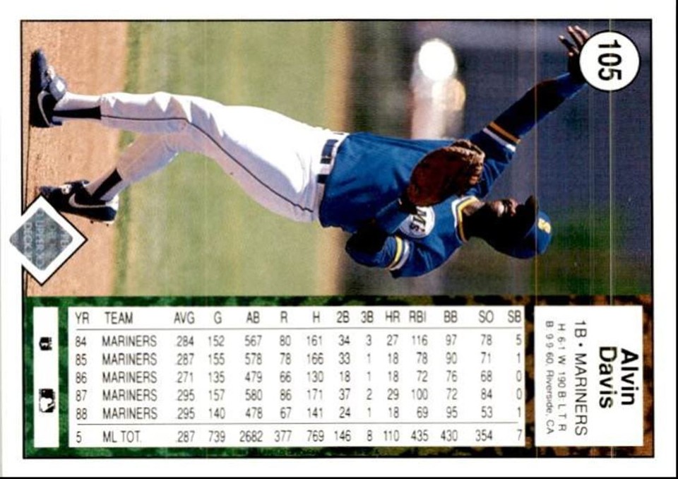 1989 Upper Deck Alvin Davis . Seattle Mariners #105 | eBay