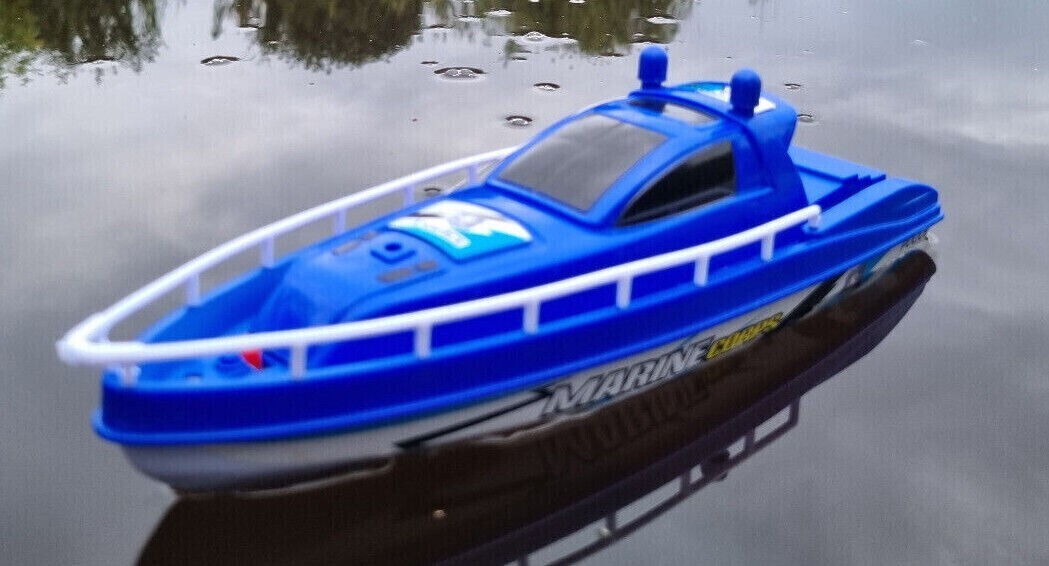 RC Boat Yatch Police Marine Corps BLUE Radio Remote Control Racing ...