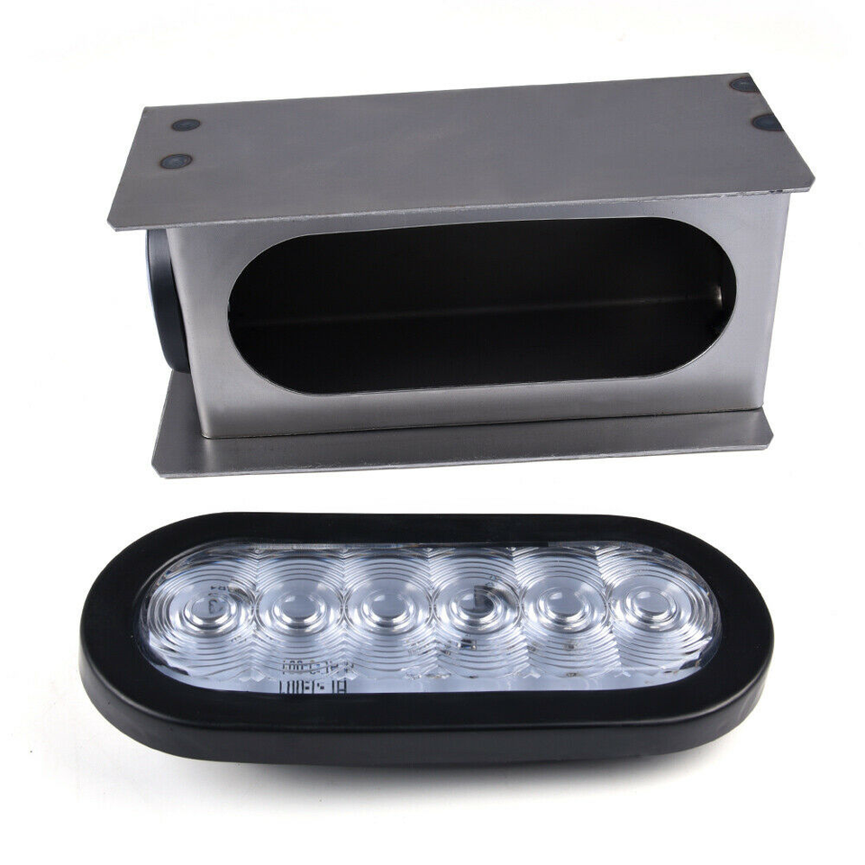 2x Fit For Truck LED Trailer Steel Box Kit W/ 6" Oval Tail Light 2 ...