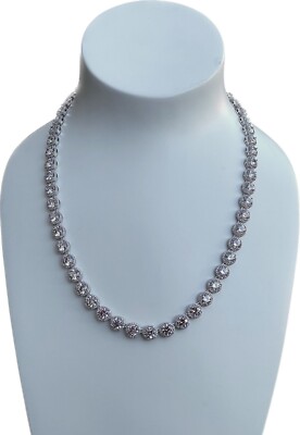925 Sterling Silver Iced Out Tennis Chain Bling Necklace by Ice Cold ...