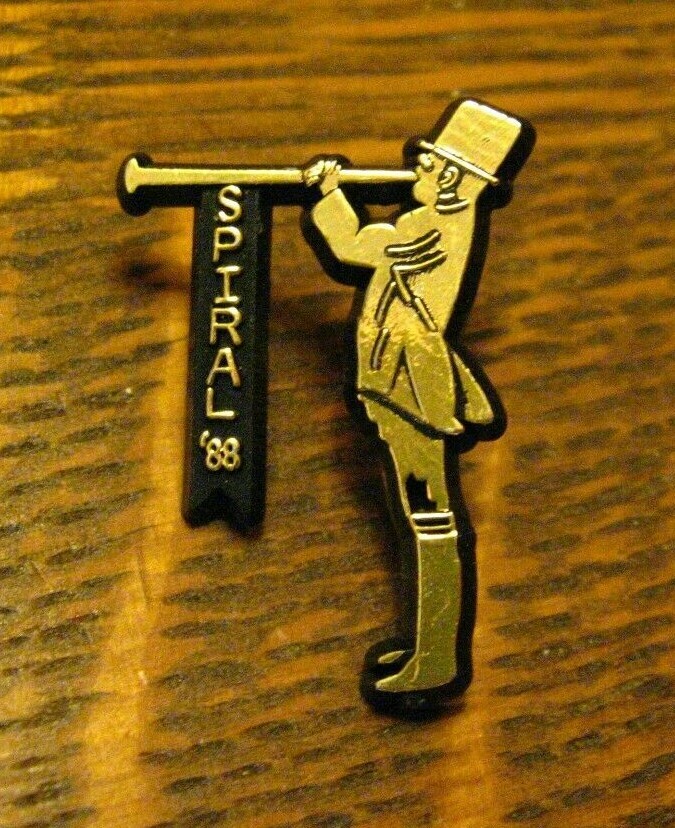 Spiral 1988 Lapel Pin - Vintage Coachman Guard Long Horn Bugle Trumpet ...