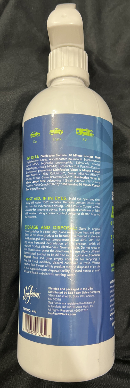 Seafoam X99 Complete Auto & Rv Interior Sanitiz | eBay