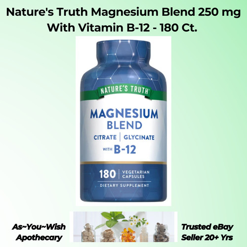 Nature's Truth Magnesium Blend 250 mg – 180 Vegetarian Capsules ...