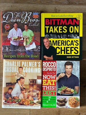 Lot of 4 Male Celebrity Chef Cookbooks- The Deen Bros, Rocco Dispirito ...