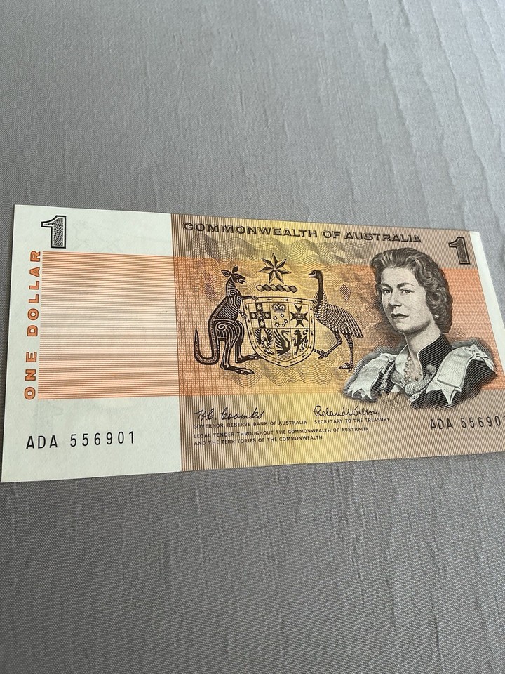 Commonwealth Of Australia One Dollar Banknote $1 Note Coombs Wilson ADA ...