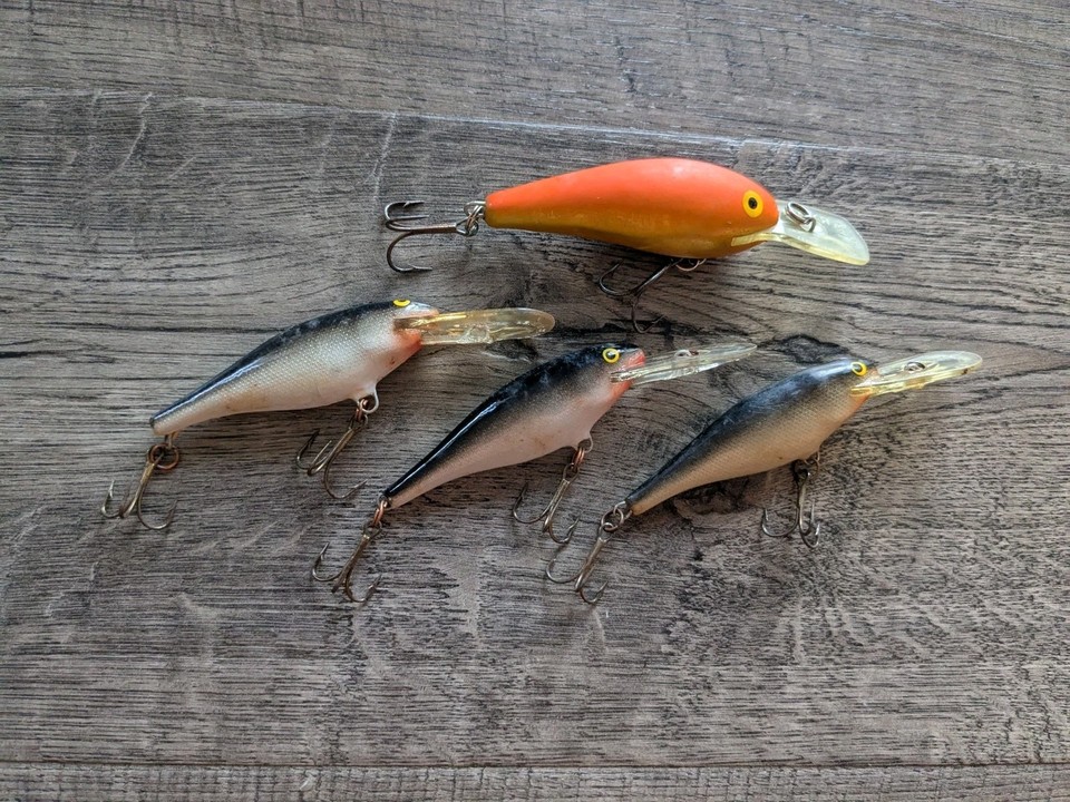 Lot of 4 Rapala Orange FAT RAP & Silver DEEP RUNNER Fishing Lures | eBay