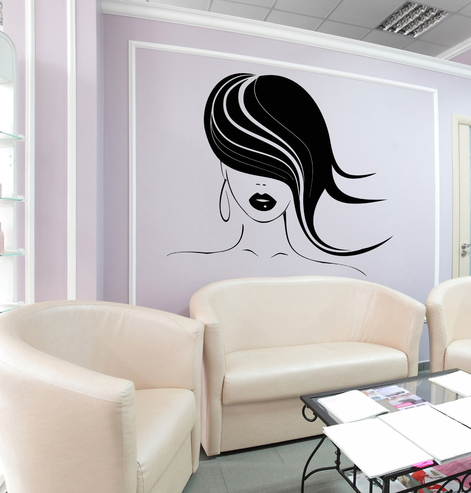 Vinyl Wall Decal Hairstyle Beauty Hair Salon Barbershop Model Stickers ...