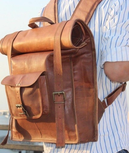 Genuine Satchel New Large Handbag Backpack Travel Leather Brown Bag | eBay