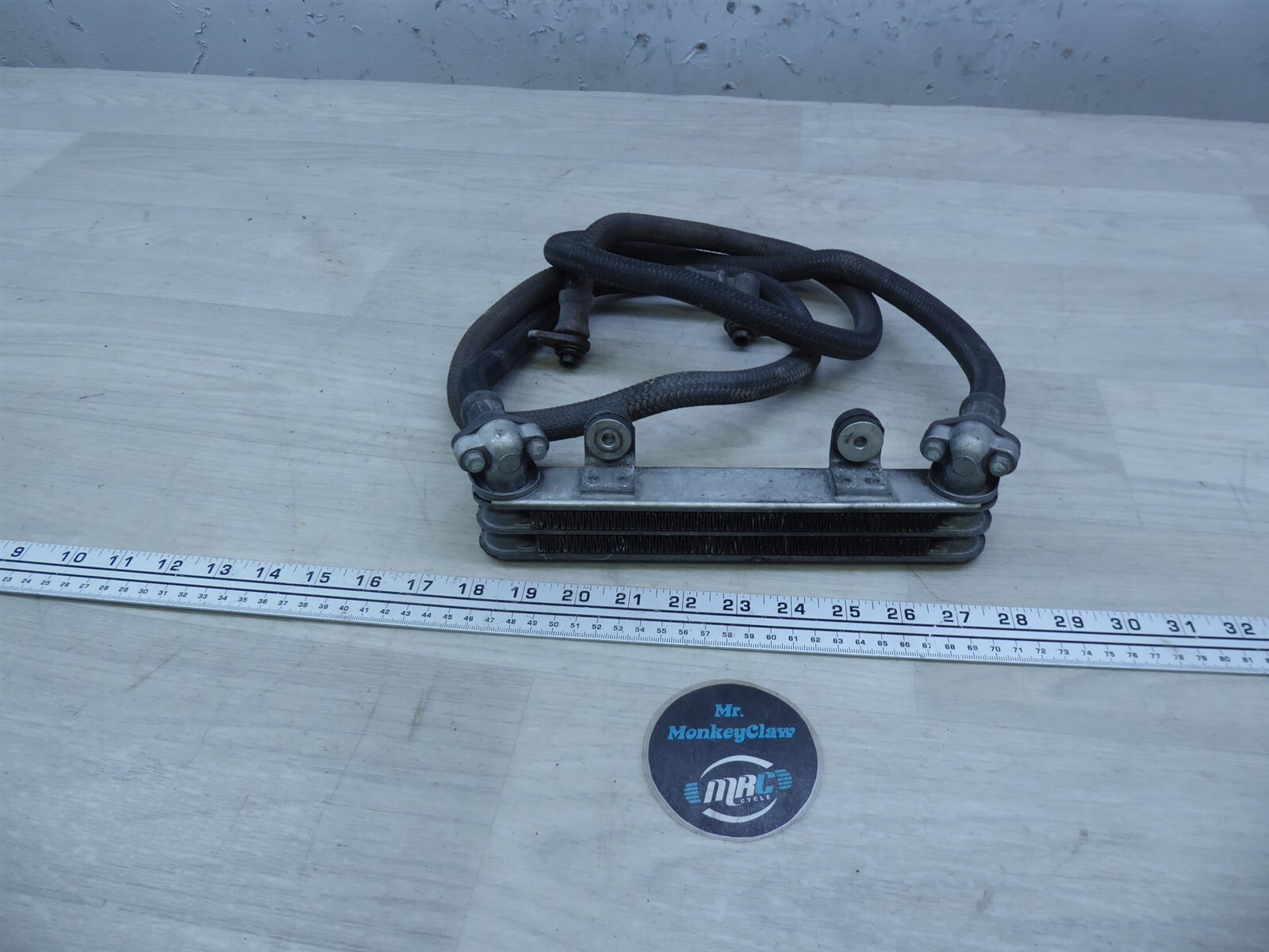 1988 Honda CBR600F CBR 600 H1099-1) oil cooler unit radiator w/ lines ...