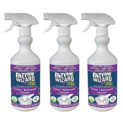 3PK Enzyme Wizard Organic Toilet Urine Odour/Soap Scum Cleaner 750ml ...