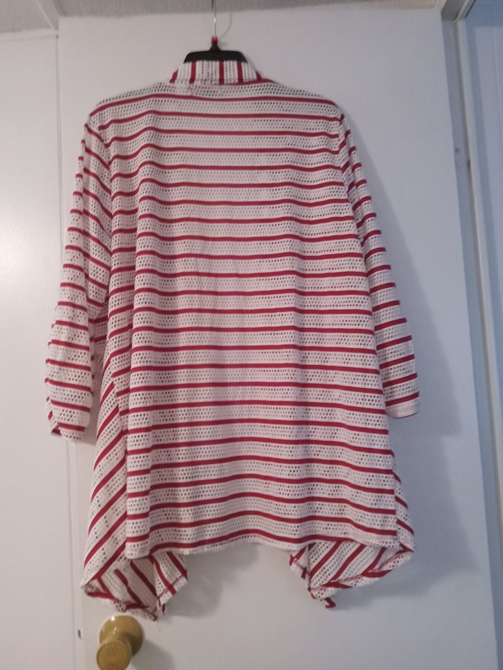 Kim Rogers Curvy Swim Burgundy/White Mesh Cover Up See-Thru Women’s ...