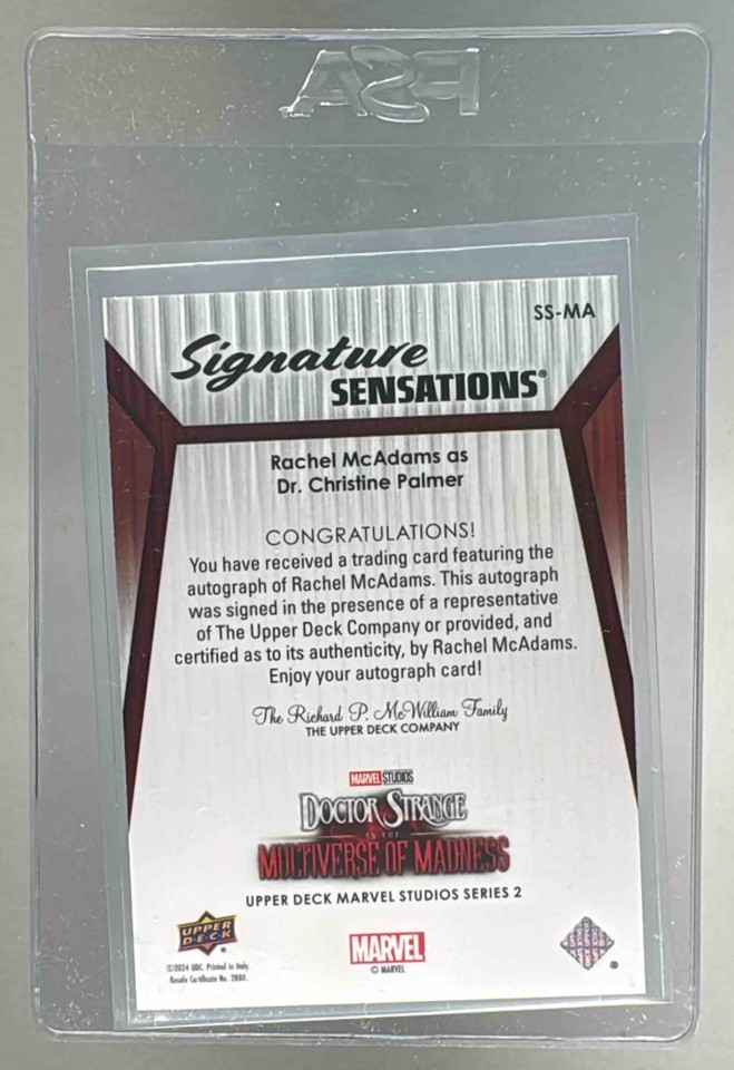 Rachel McAdams as Dr. Christine Palmer 2024 Upper Deck Marvel Auto Sensations | eBay