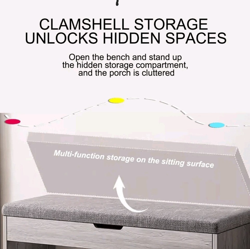 Small Shoe Bench With Cushion, Shoe Bench Storage With Seat | eBay UK