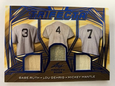 2025 Leaf Trinity Trifecta Babe Ruth Lou Gehrig Mickey Mantle #5/7 | eBay