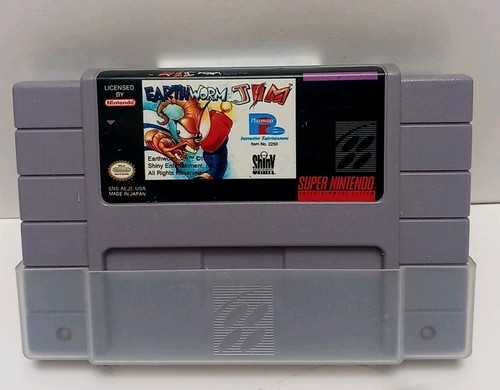 Earthworm Jim Nintendo SNES Super Nintendo VGC AUTHENTIC TESTED FAST ...