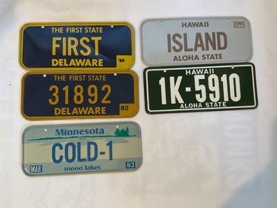 Vintage 1980s Mini License Plates Lot – Bicycle Cereal Box Premiums ...