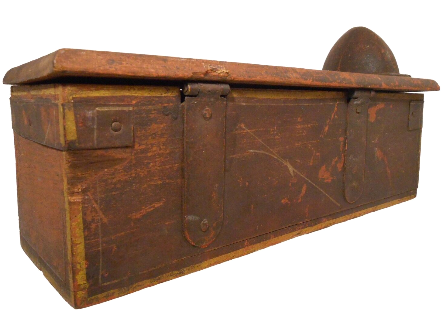 MID-19TH C AMERICAN PRMTV ANTIQUE SHOE COBBLER'S LTHR RPR, PNTD WD/C.I ...