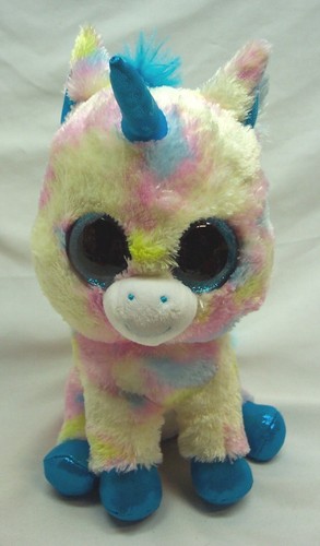 TY Beanie Boos BLITZ THE COLORFUL UNICORN W/ BIG EYES 9" PLUSH STUFFED ...