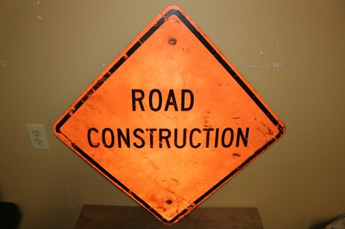 Original Vintage Retired ROAD CONSTRUCTION Road Street Highway 33 ...