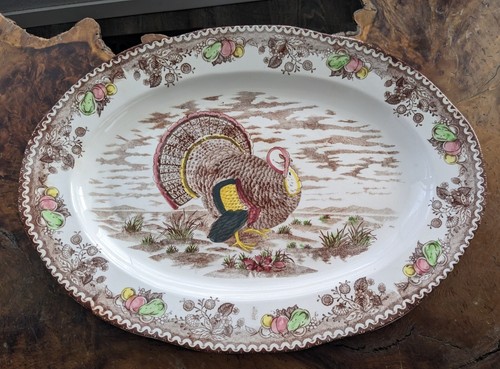 Vintage Large Turkey Transferware Platter 20.25" | eBay