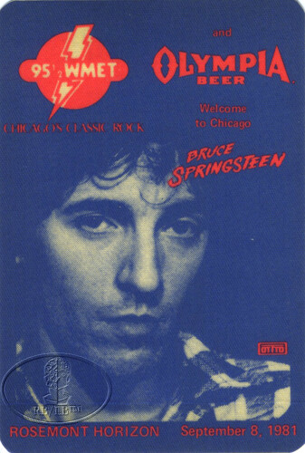 BRUCE SPRINGSTEEN 1981 RADIO PROMO BACKSTAGE PASS WMET Rosemont Horizon ...