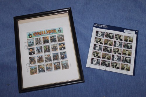 sheet of 20 Civil War stamps Framed + Fathers of communication sheet | eBay