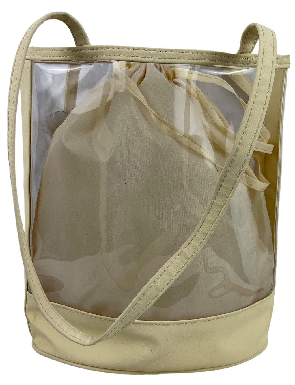 VINTAGE ACRYLIC PURSE MCM Draw String Closure Daisies… - Gem