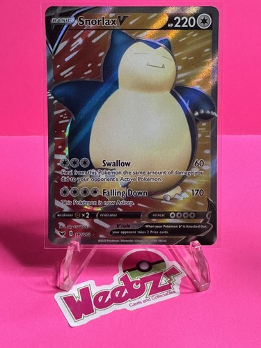 SNORLAX V - 197/202 - SWORD & SHIELD - FULL ART HOLO RARE - POKEMON TCG ...