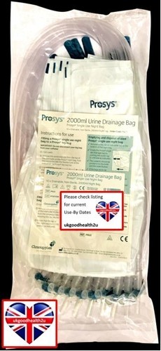 Prosys 2000ml Urine Drainage Night/Bedside Bag PSU2 Single Use **Pack ...