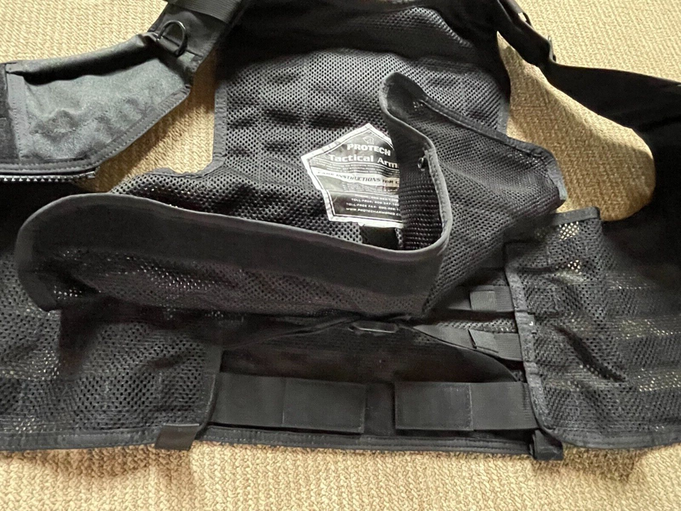 Protech TACLB Tactical Mesh Front Open Armor Carrier Black Large Molle ...