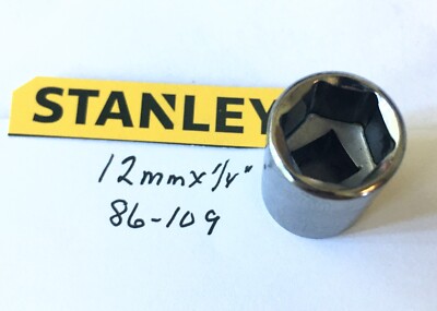 Stanley 12 mm x 1/4" Dr Standard Socket 6 Pt # 86-109 Free USA Shipping ...