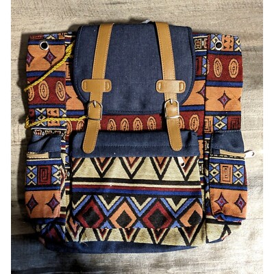 Ethnic Aztec SouthWest Backpack ,Travel Bag Denim Drawstring ...