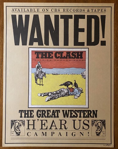 The CLASH Give 'Em Enough Rope "WANTED" 1978 US ORG CBS PROMO Only ...