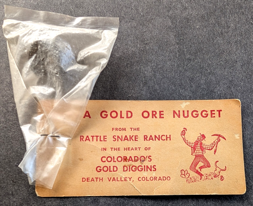 Gold Ore Nugget Souvenir Rattle Snake Ranch Death Valley, Colorado 1950 ...