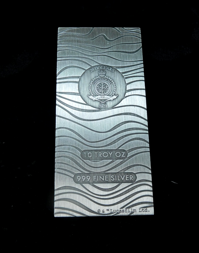 2024 $20 Niue 10 oz .999 Fine Silver - Star Wars: Mandalorian Beskar ...