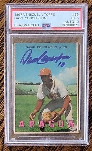 DAVE CONCEPCION 1967 Topps Venezuela Finest Autographed PSA 5 DNA 10 | eBay