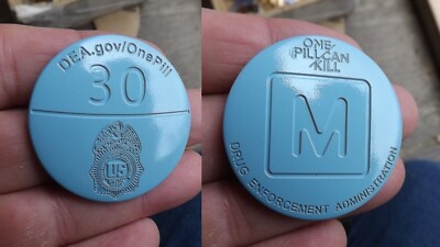 DEA One Pill Blue Challenge Coin | eBay