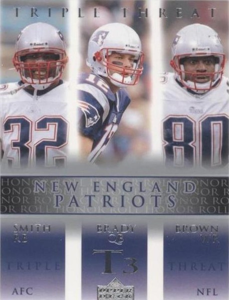 2002 Upper Deck Honor Roll - Triple Threat #77 Tom Brady, Antowain Smith, Troy Brown for sale ...