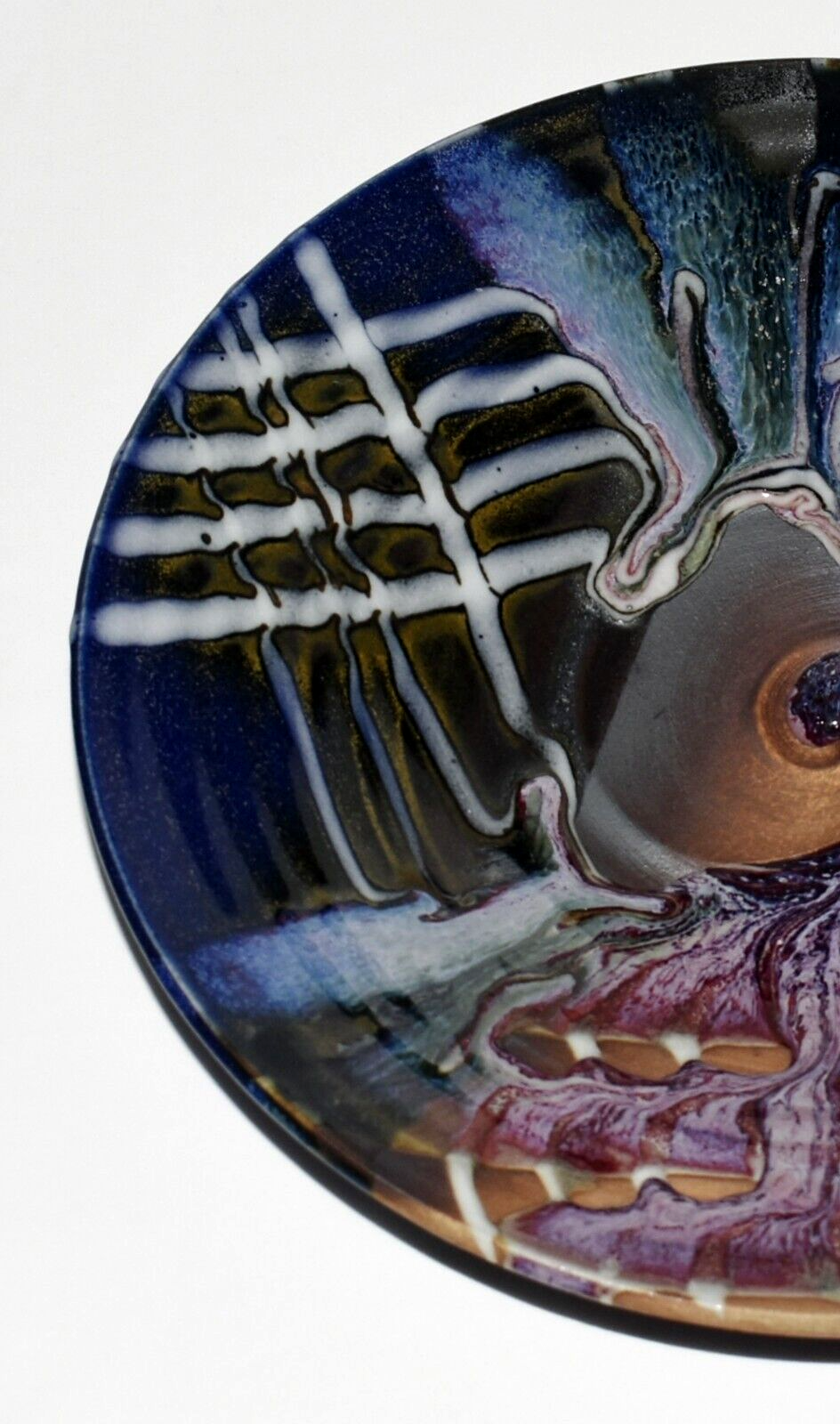 Matthew Patton Orcas Island Studio Art Pottery 13" Abstract Footed Bowl ...