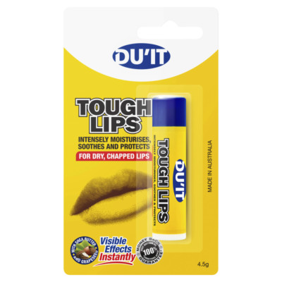 DU'IT Tough Lips 4.5g Intensely Moisturises Soothes Dry Chapped Lips ...