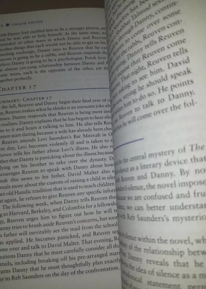 The Chosen. SparkNotes Study Guide. Book By Chaim Potok. | eBay