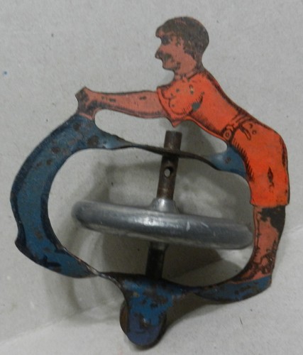 GREAT early gyroscope toy tin boy holding on spinning gyro | eBay