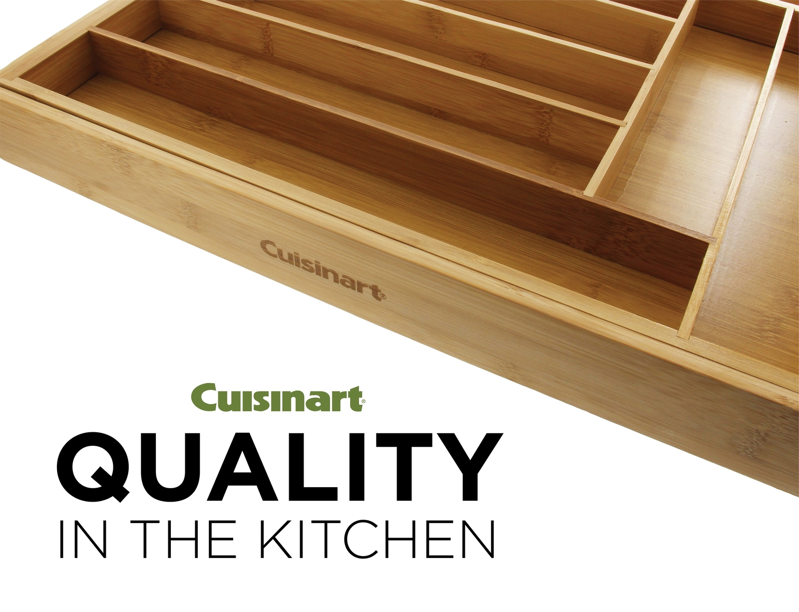 Cuisinart Bamboo Utensil Drawer Organizer - Organizer Has 9 ...