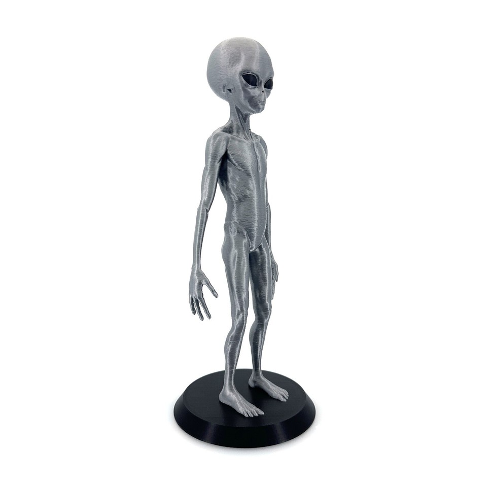 Grey Alien Figurine - 3D Printed Sci-Fi Extraterrestrial Figure, UFO ...