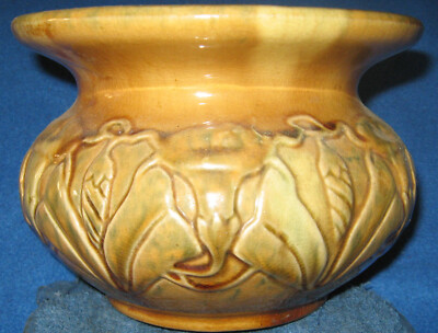 Arts and Crafts Era Pot with Mornng Glory flowers and leaves | eBay