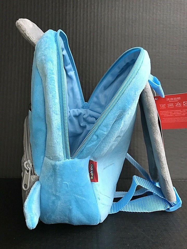 Shark Backpack Preschool Daycare Bag W/ Adjustable Straps & Front Zip ...