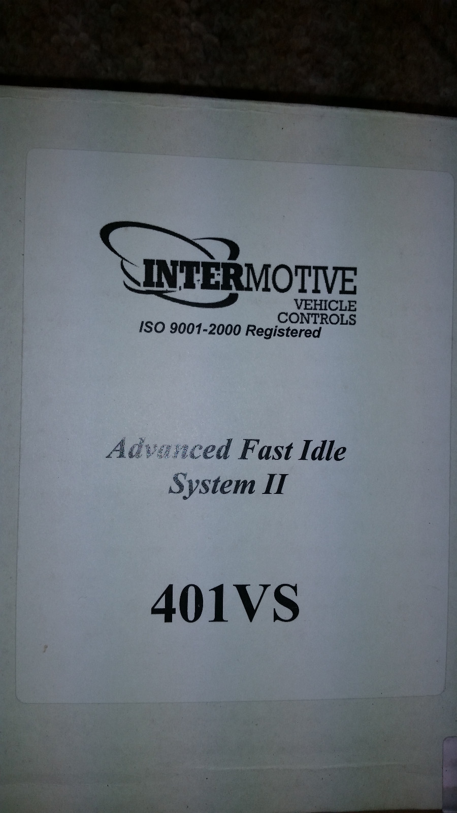 Intermotive speed control kit Advanced Fast Idle System II A-AFIS401VSX ...