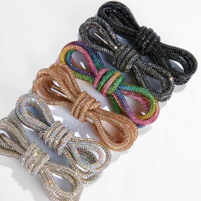 2pcs 4mm Glitter Rhinestone Shoe Laces Hoodie String Replacement ...