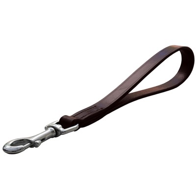 English Bridle Leather and Stainless Steel Brown Hand Loop Dog Lead ...